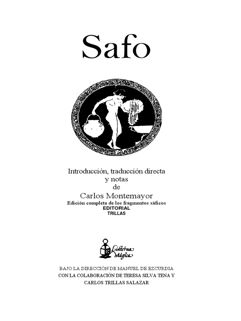 Safo - Poemas (Intro, Trad y Notas de C. Montemayor) (Ed. Bilingüe) | PDF
