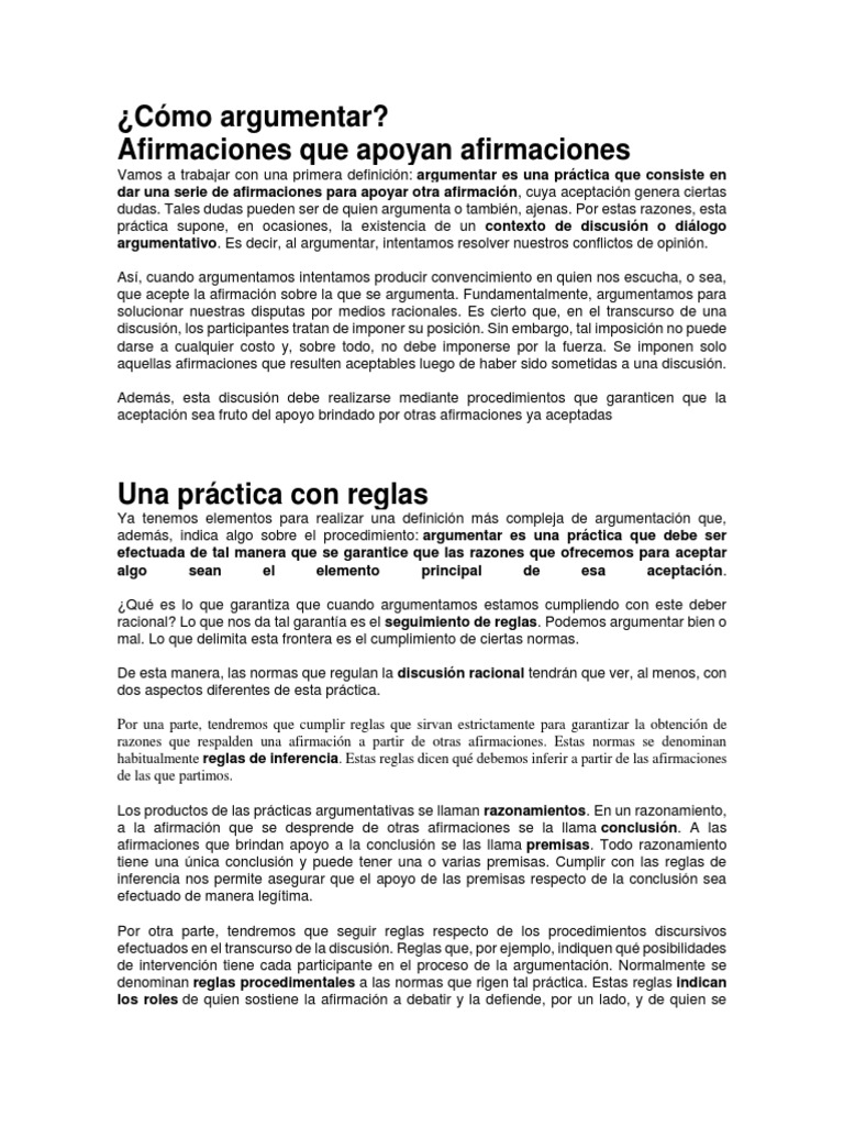 Cómo Argumentar | PDF | Inferencia | Razón