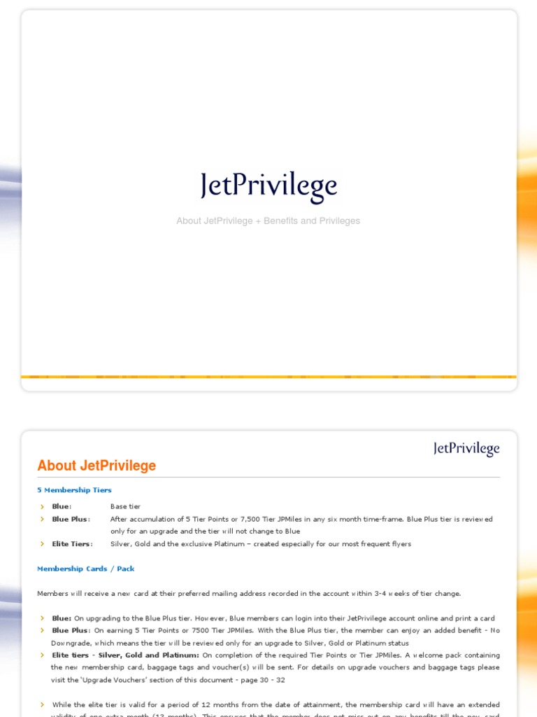 JetPrivilege Membership Overview | PDF | Airport Lounge | Aviation