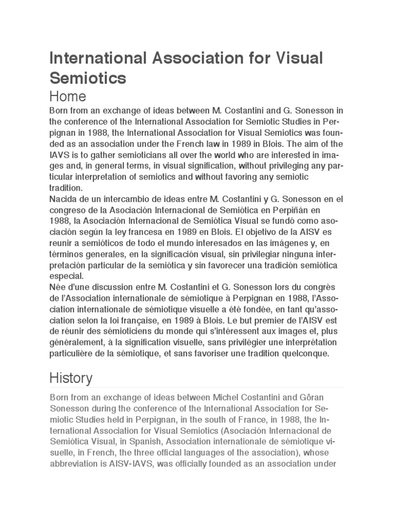 Visual Semiotics Association History | PDF | Semiotics | Academic ...
