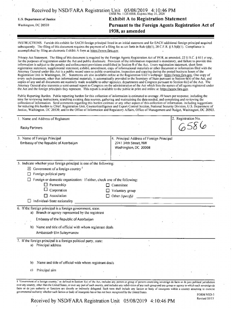 Rasky Partners and Azerbaijan FARA Registration | PDF | Arbitration ...