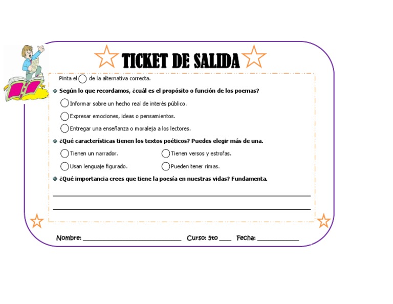 Ticket de Salida Poemas | PDF