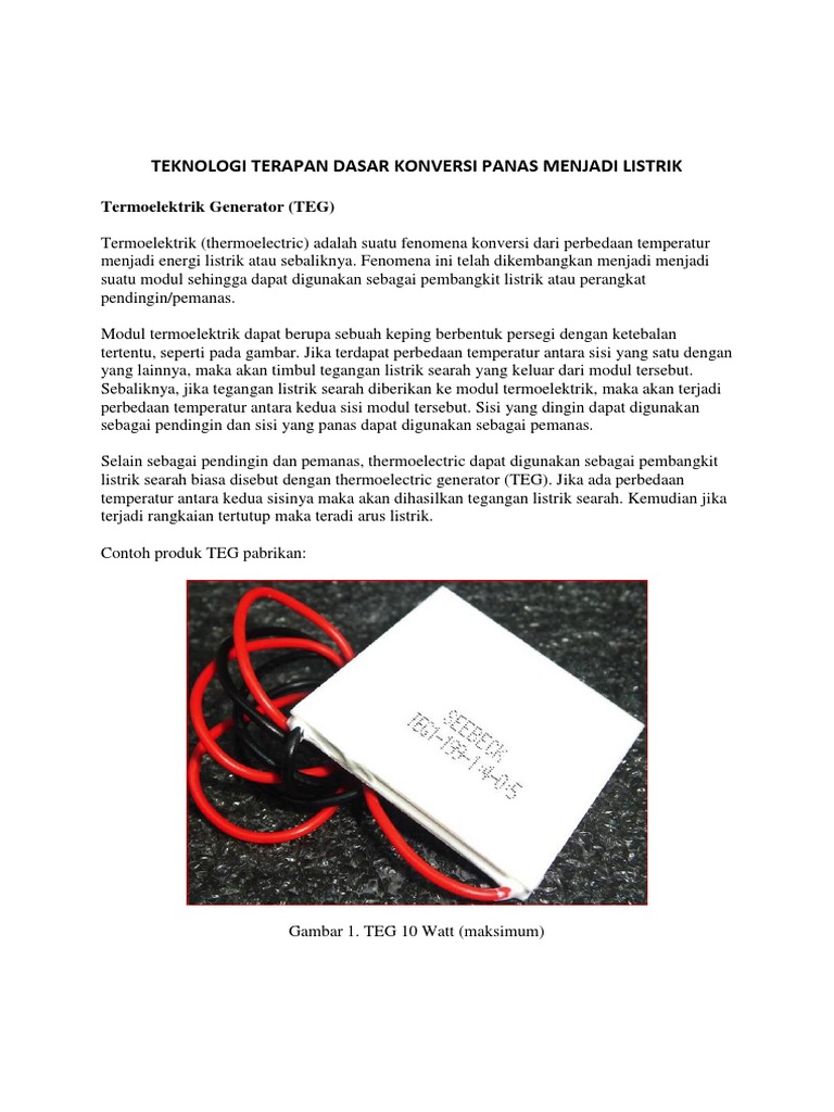 Modul Termoelektrik untuk Pembangkit Listrik | PDF