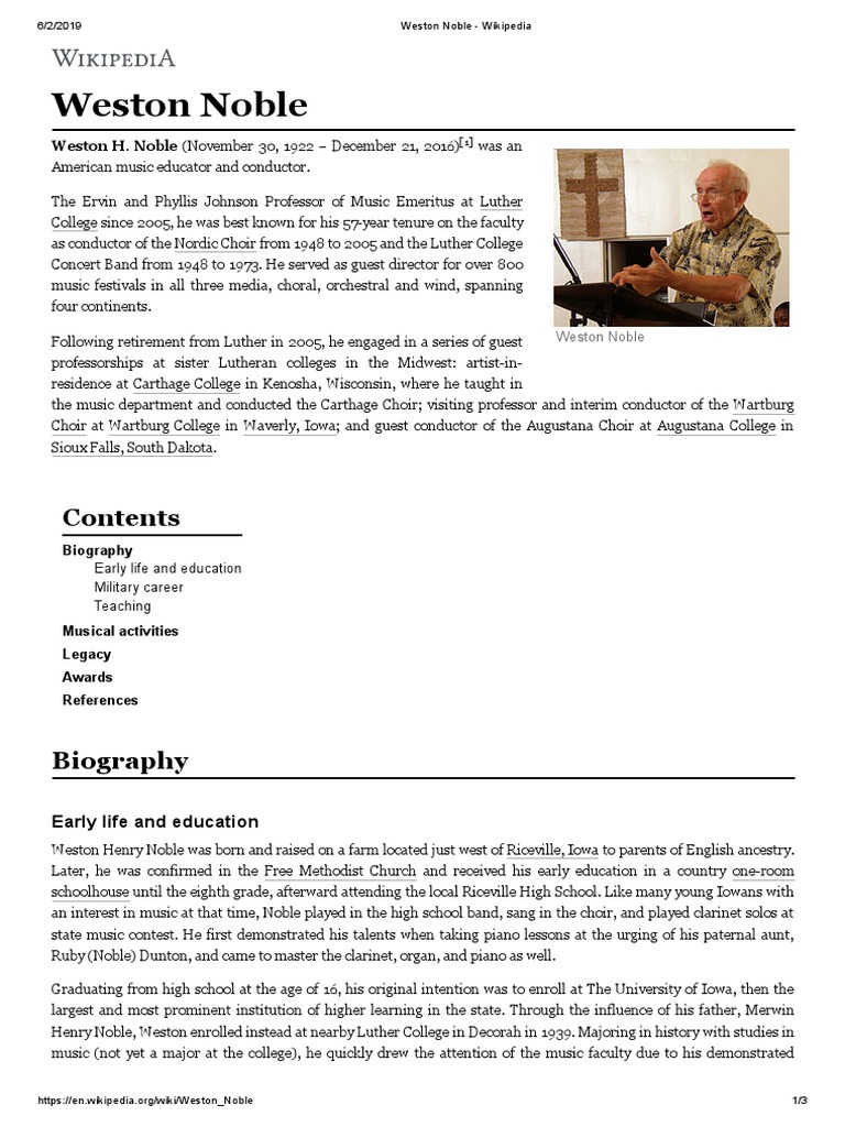 Weston Noble | PDF | Entertainment (General) | Leisure