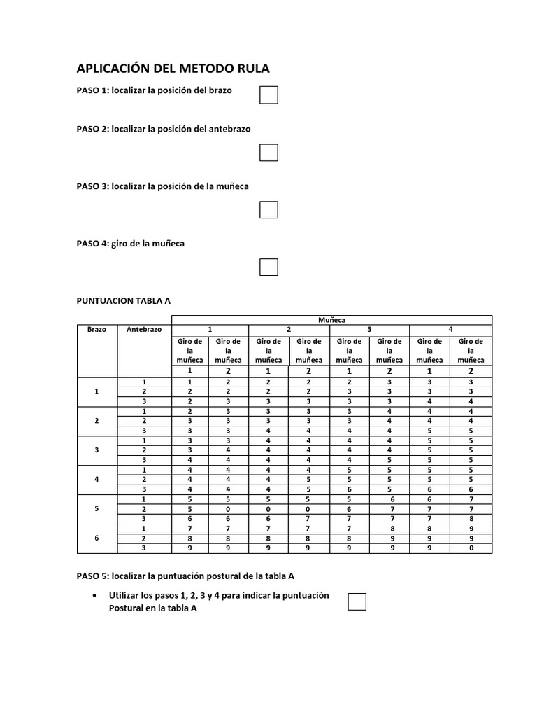 Aplicación del Método RULA | PDF | Deportes | Ocio