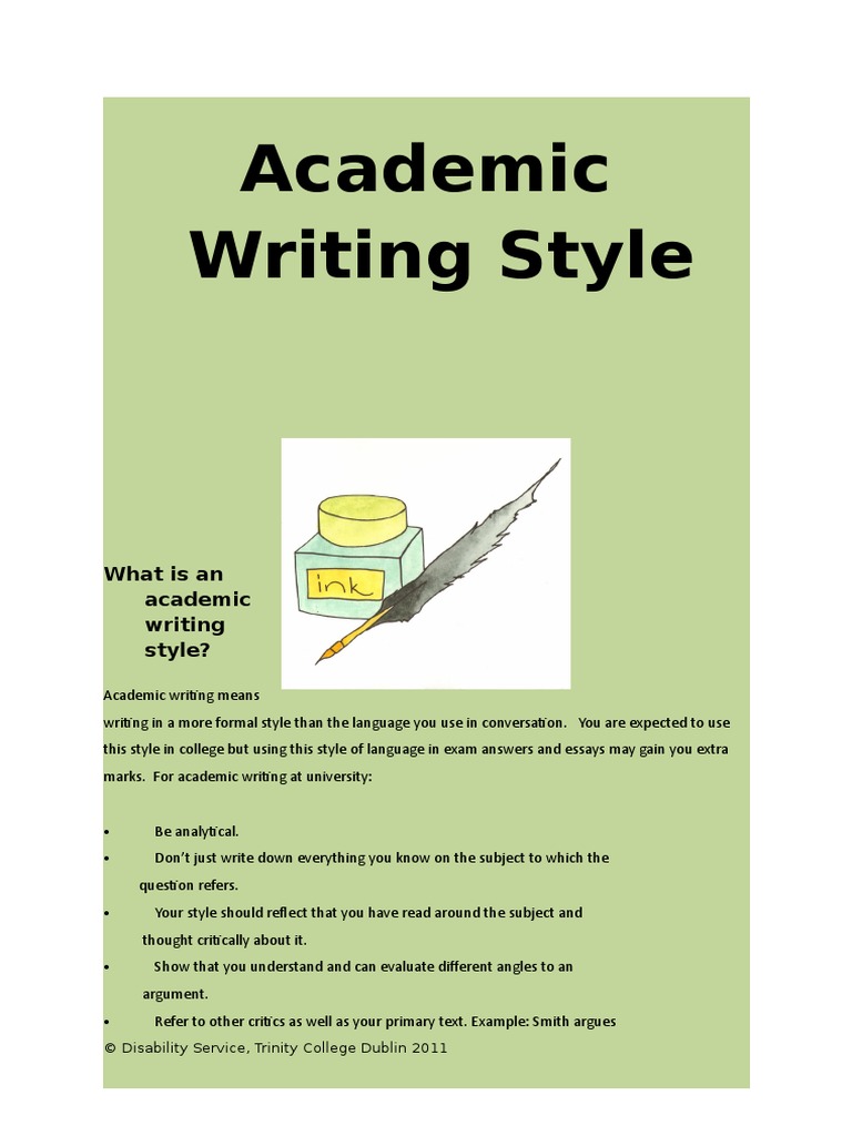 What Is An Academic Writing Style? | Download Free PDF | Question ...