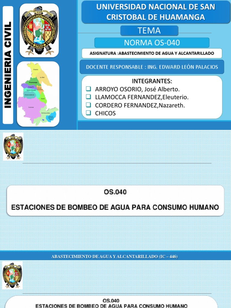 Presentación Norma OS 040 | PDF | Bomba | Agua