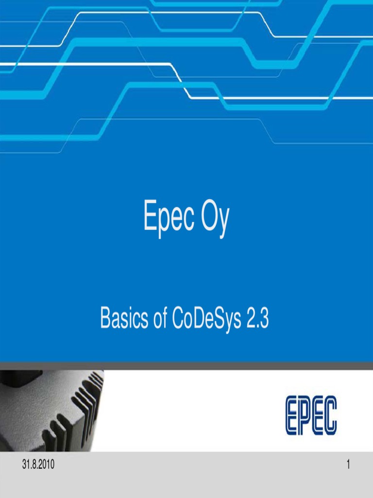 Epec Oy: Basics Of Codesys 2.3 | Programming Language | Subroutine