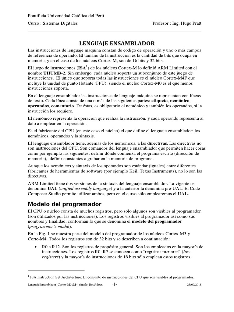 Lenguaje Ensamblador para Tiva Launchpad tm4c123gh6pm | Descargar gratis PDF | Lenguaje ...