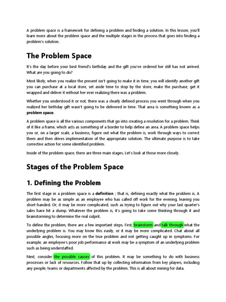 Problem Space - Definition & Stages | PDF | Brainstorming | Space