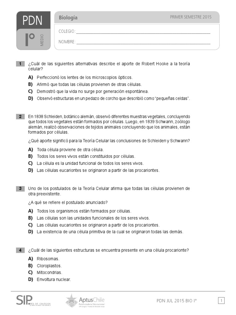 Aptus Prueba | PDF | Biología Celular) | Enzima