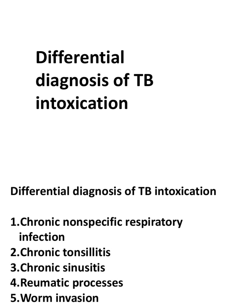 Differential Diagnosis of TB Intoxication | Download Free PDF ...