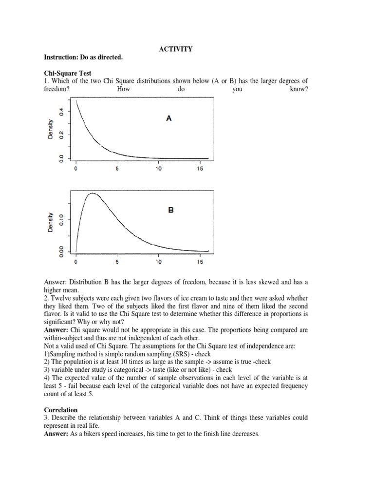 Activity Instruction: Do As Directed. Chi-Square Test | PDF | Chi ...