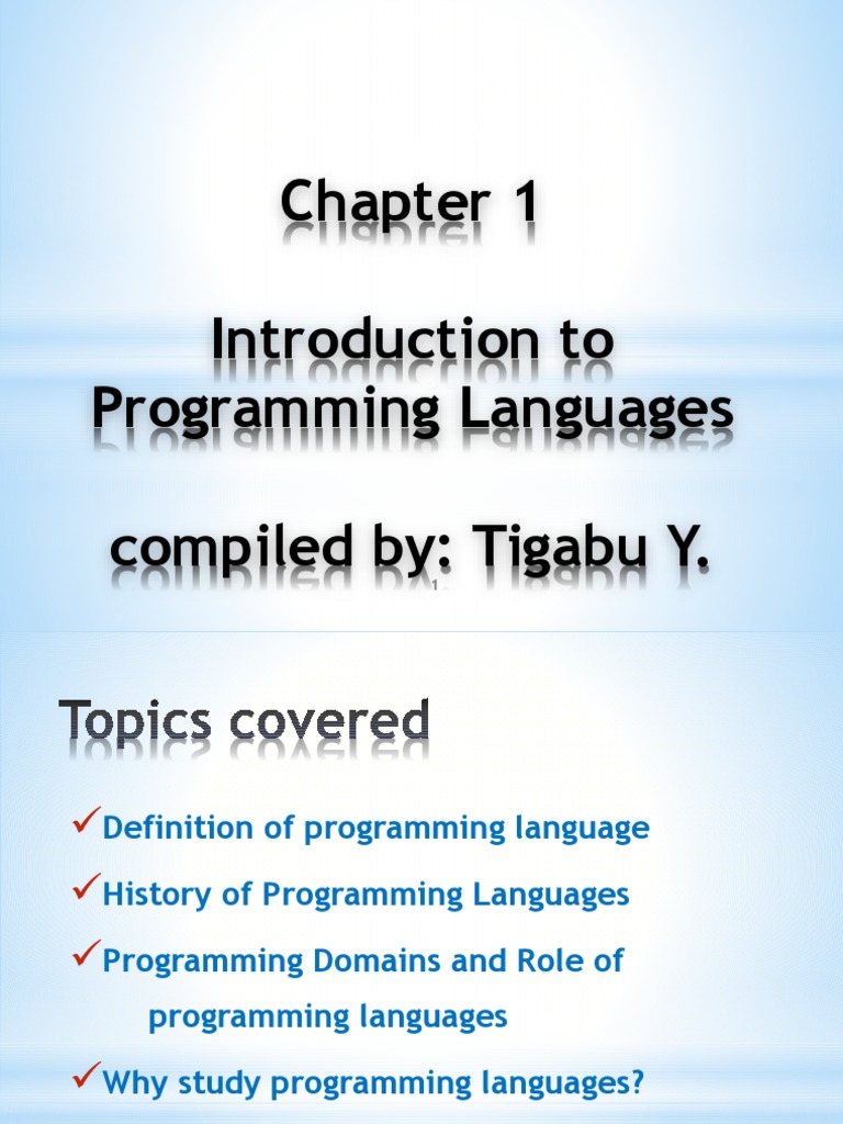 Introduction To Programmin Lanuages Pdf Programming Language Computer Programming