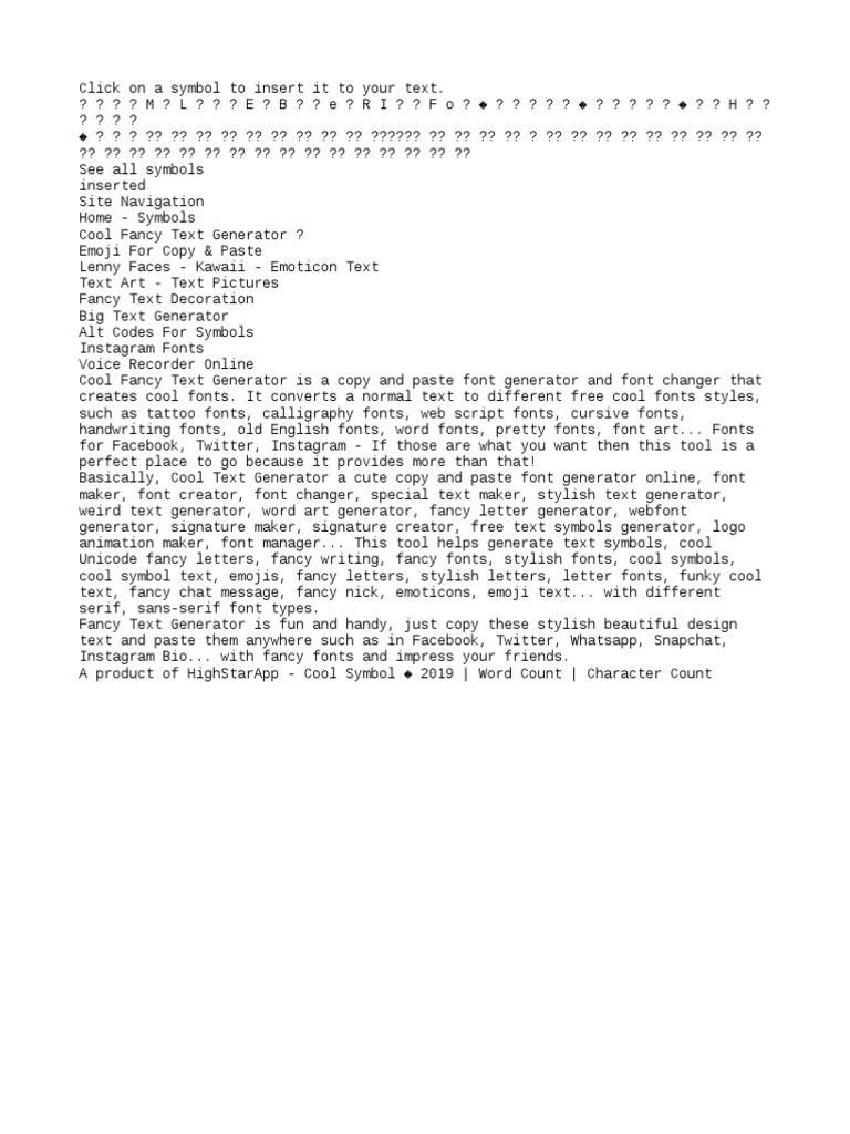 Stylish Text & Symbol Generator | PDF