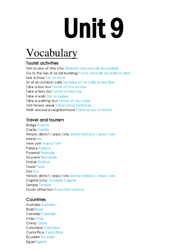 Unit 9 | PDF | Idiomas