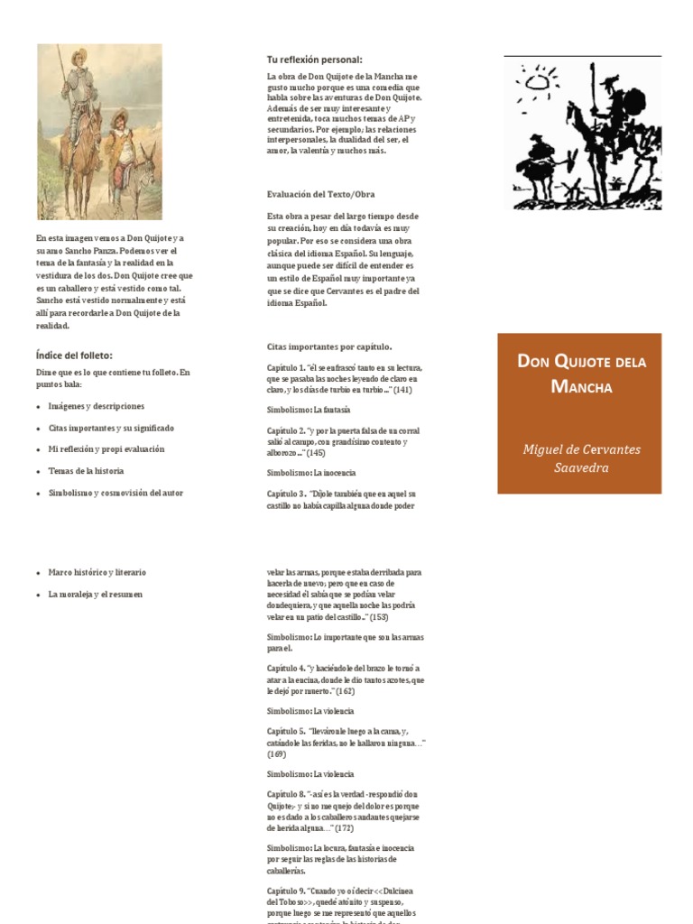 Folleto Don Quijote - Jesus Magdaleno | PDF | Don Quijote | Miguel De ...
