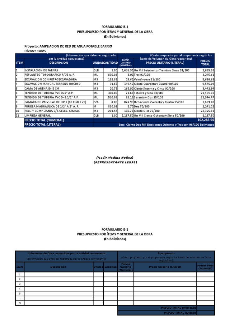 Formulario B 1 | PDF
