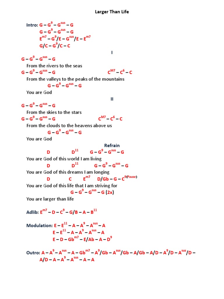 Larger Than Life Song Lyrics | PDF
