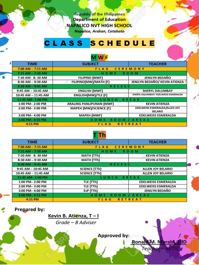 Napalico NVT High School Class Schedule | PDF