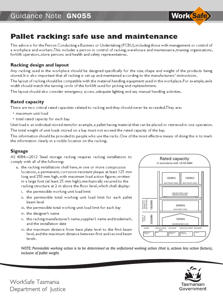 Guidance Pallet Racking OperationVs5 | PDF | Forklift | Pallet