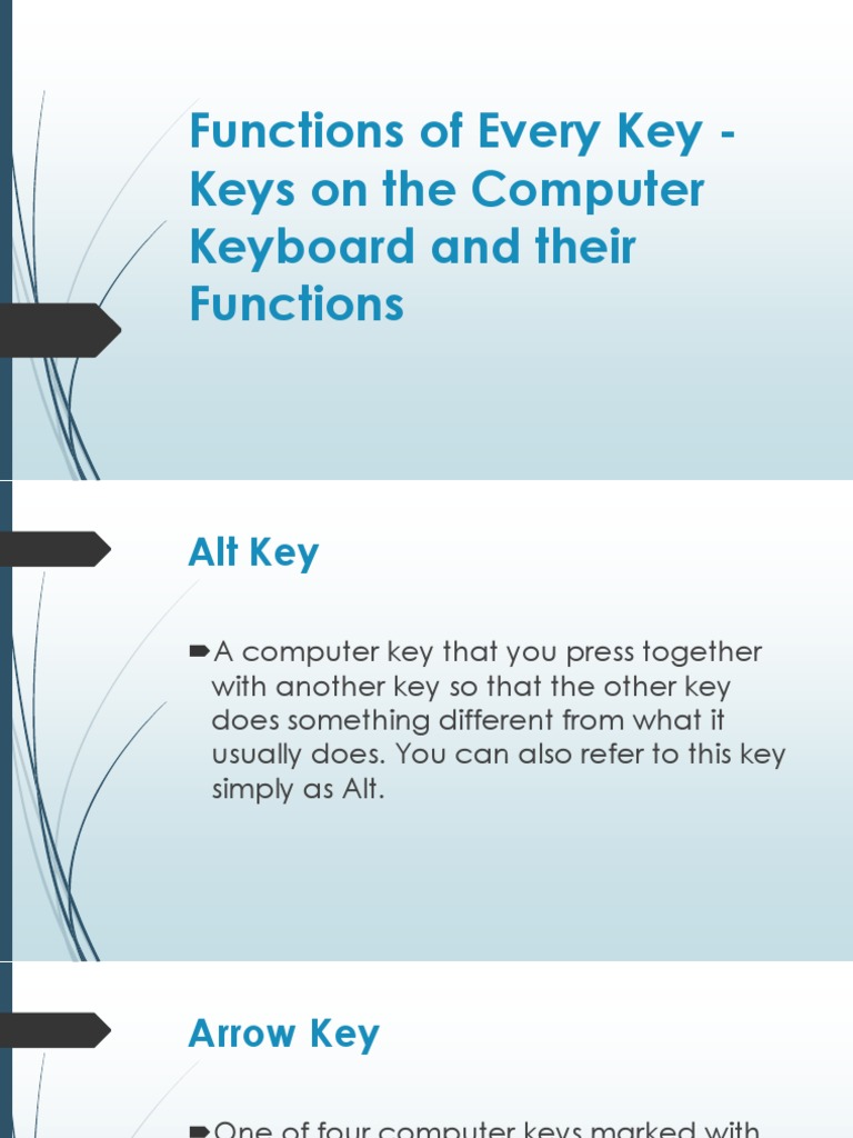 Functions of Every Key | PDF | Control Key | Computer Keyboard