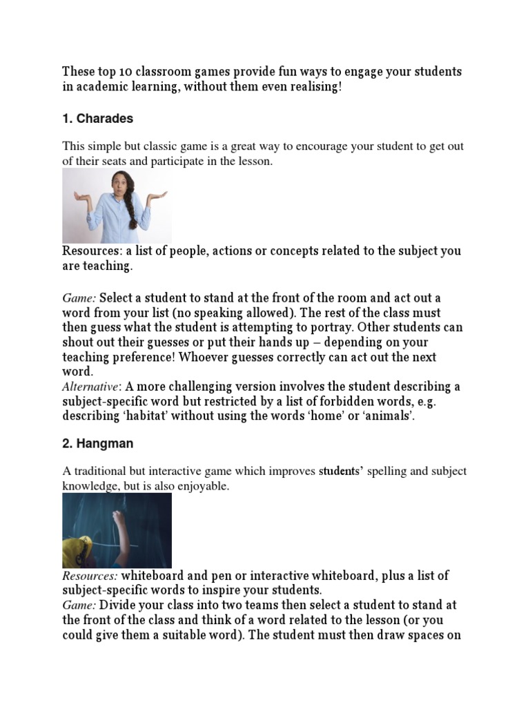 These Top 10 Classroom Games Provide Fun Ways To Engage Your Students ...