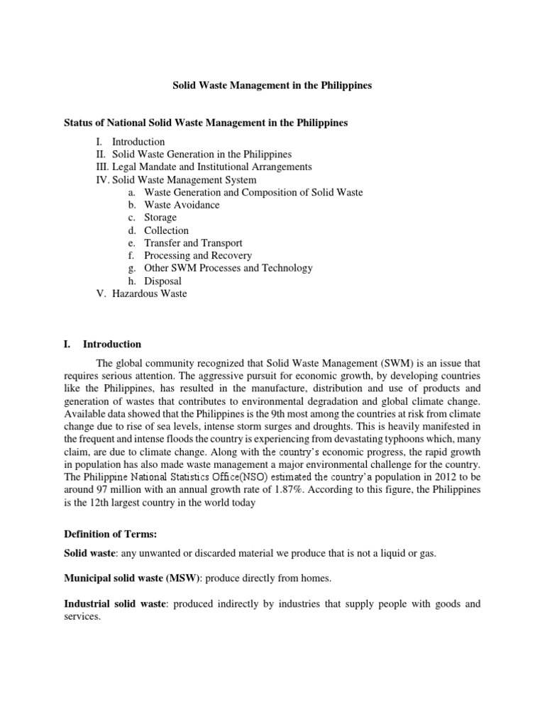 Solid Waste Management in The Philippines | PDF | Waste Management ...