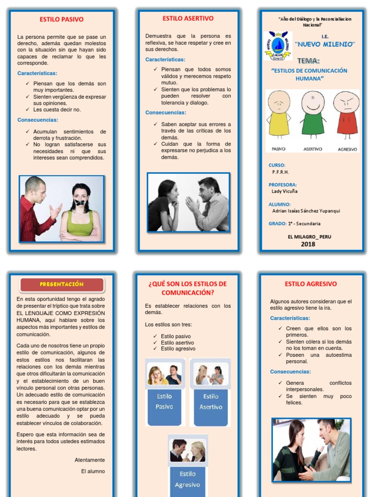 Triptico El Lenguaje Como Expresión Humana | PDF | Tolerancia | Ciencias del comportamiento