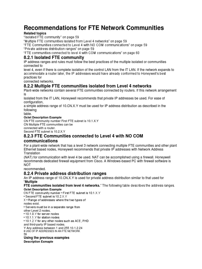 Recommendations For FTE Network Communities | PDF | Ip Address | Node ...