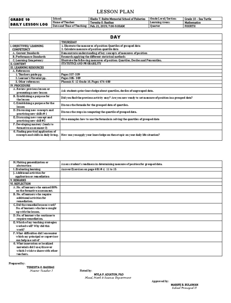 DLL Grade 10 | PDF | Teaching | Pedagogy