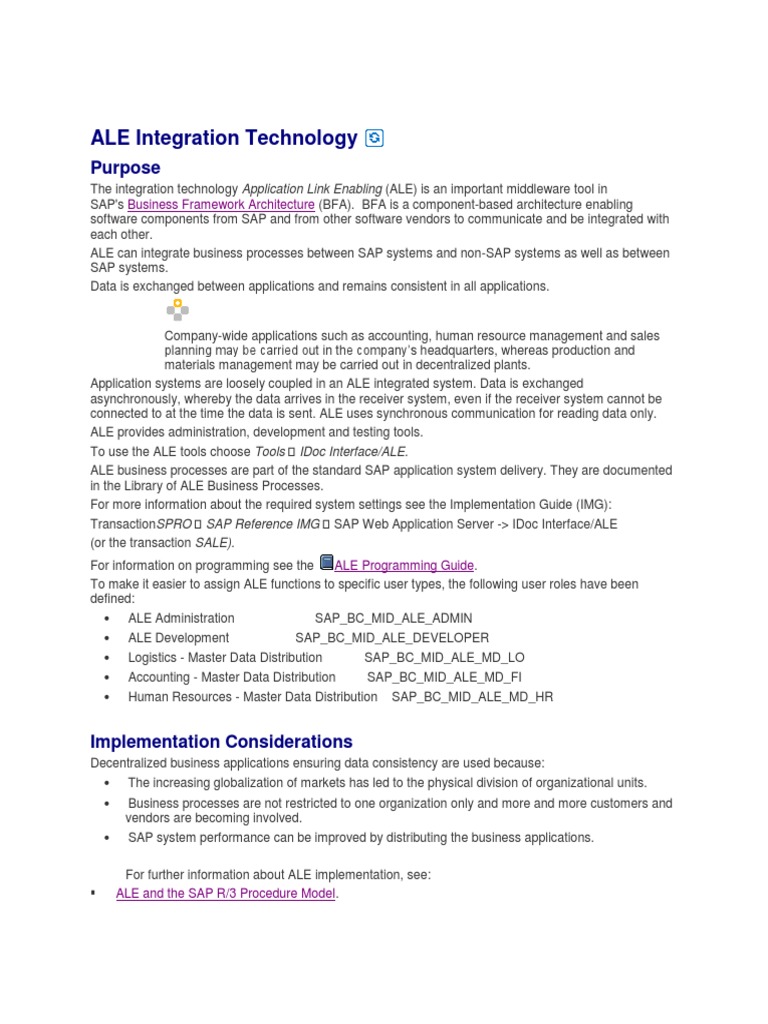 ALE Integration for SAP Experts | PDF | Sap Se | Application Software