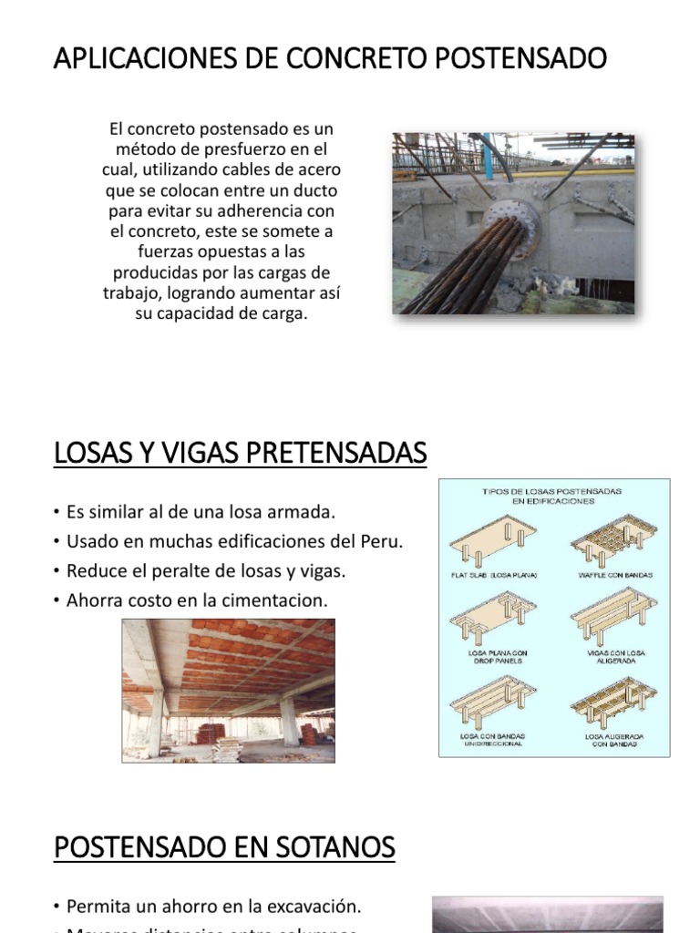 Aplicaciones de Concreto Postensado | PDF