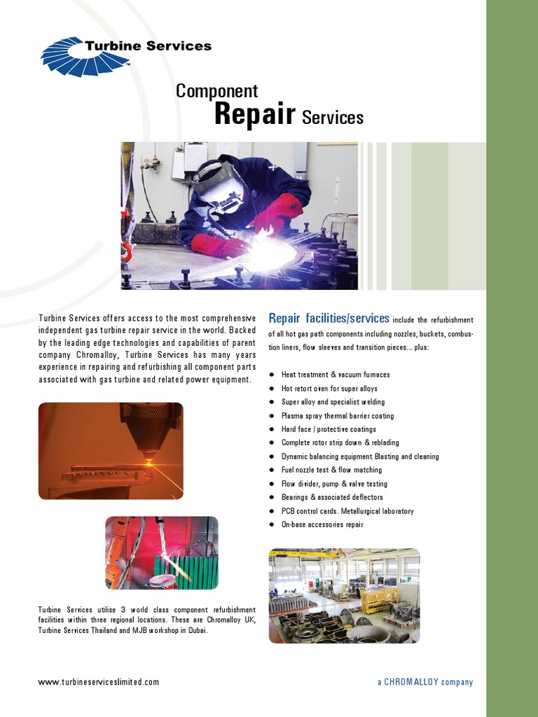 Comprehensive Gas Turbine Repair Services | PDF | Turbine | Industrial ...