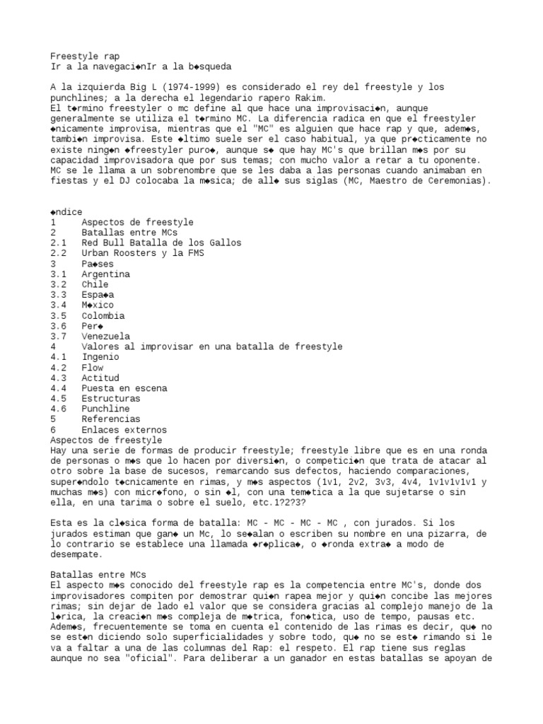 FreeStyle Rap Wiki | PDF | Letra | Baile urbano de calle y música