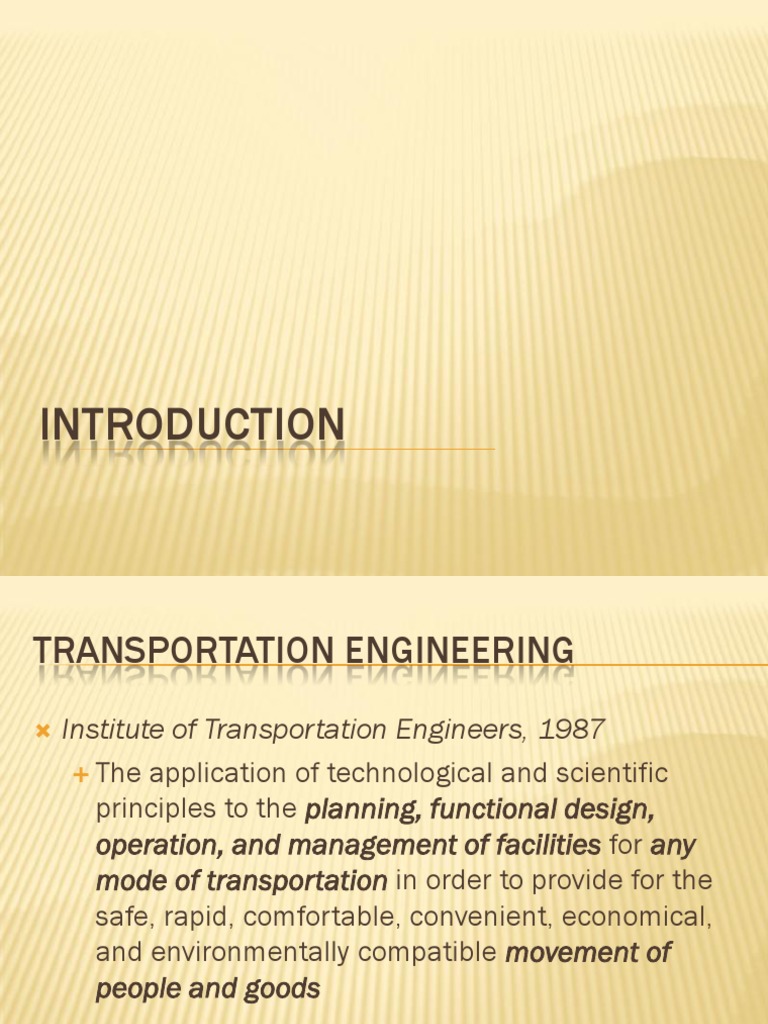 Introduction to Transportation Engineering | PDF | Mode Of Transport ...