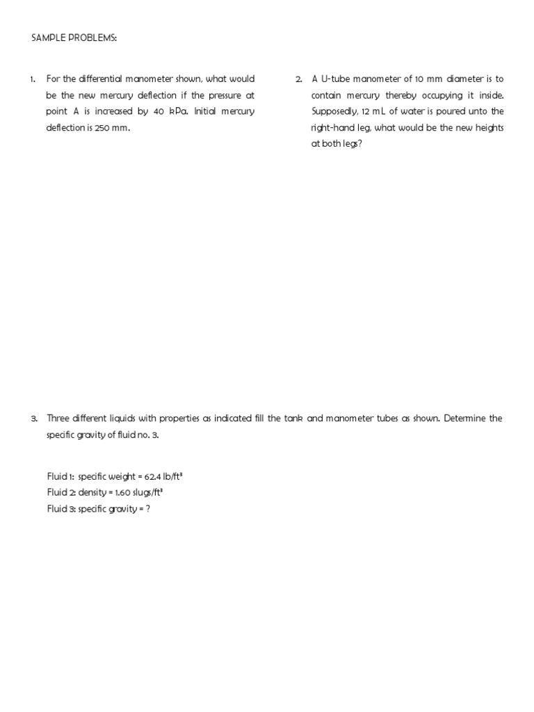 Chapter 3 Problem Solving | PDF | Pressure Measurement | Pressure