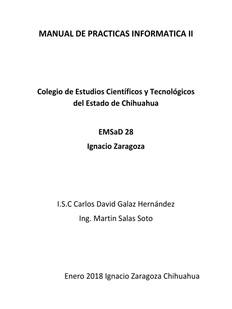 Manual de Practicas Informatica II | PDF | Celsius | Software