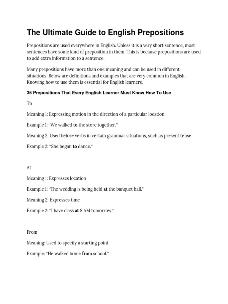 Advanced Preposition | PDF | Preposition And Postposition | English ...