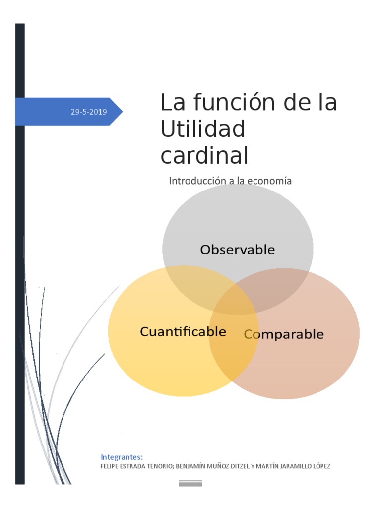 Funcion de Utilidad Cardinal (Informe) | PDF | Utilidad | Utilidad marginal