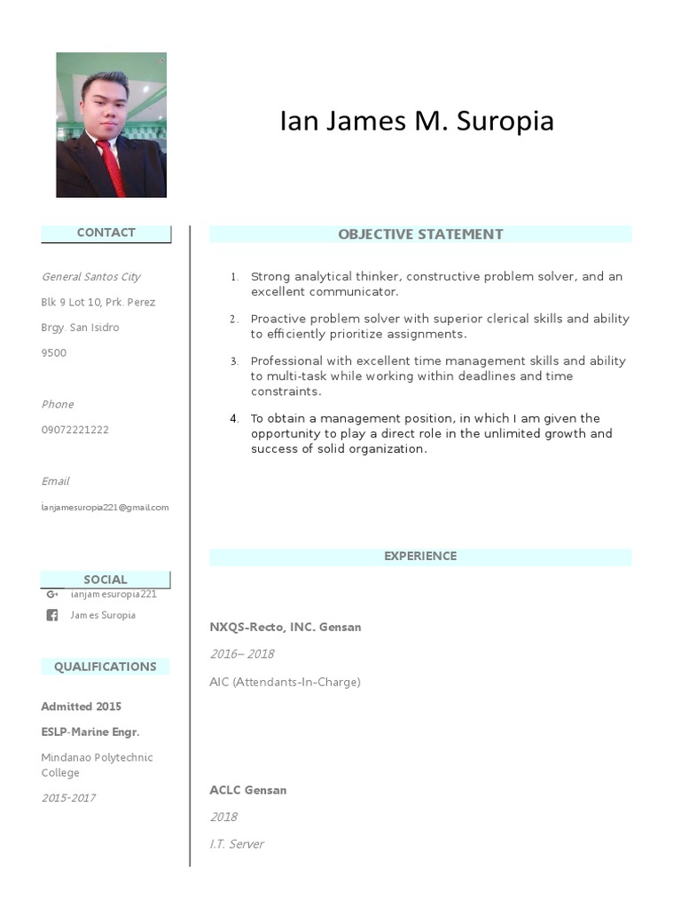 Resume Ian | PDF | Communication | Information Technology