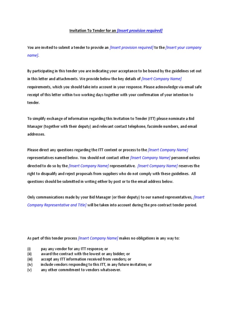 ITT Letter | PDF