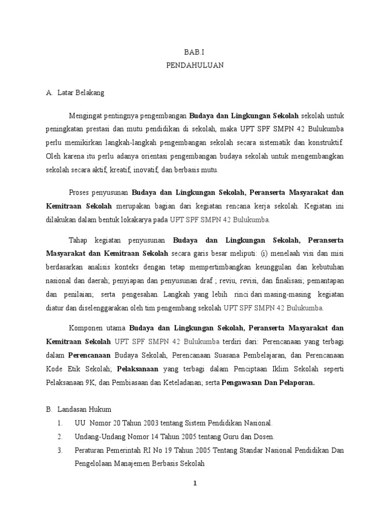 Program Budaya Dan Suasana Pembelajaran Sekolah | PDF