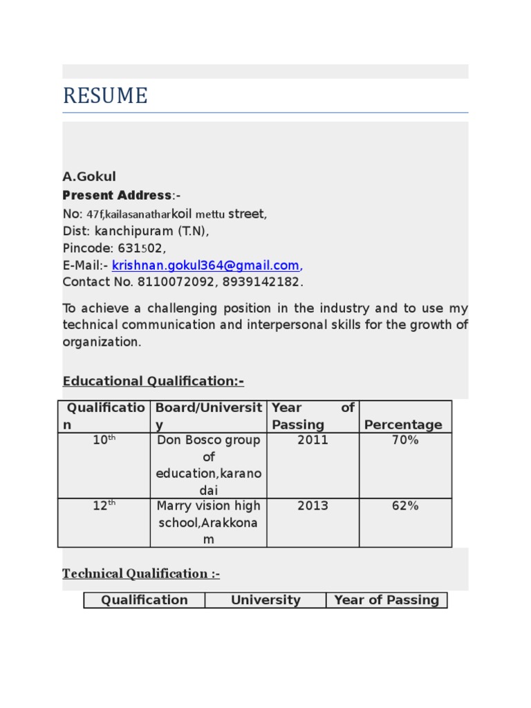 Overseas Resume | PDF
