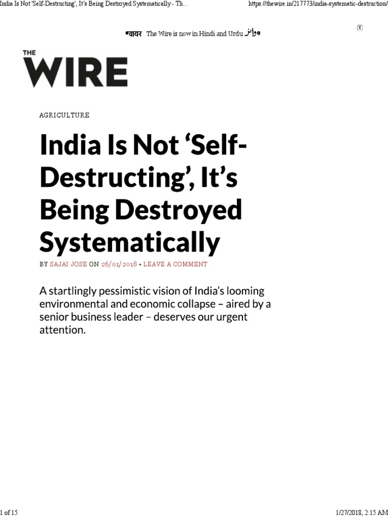 Sajai Jose The Systematic Destruction of India | PDF | Economic Growth ...