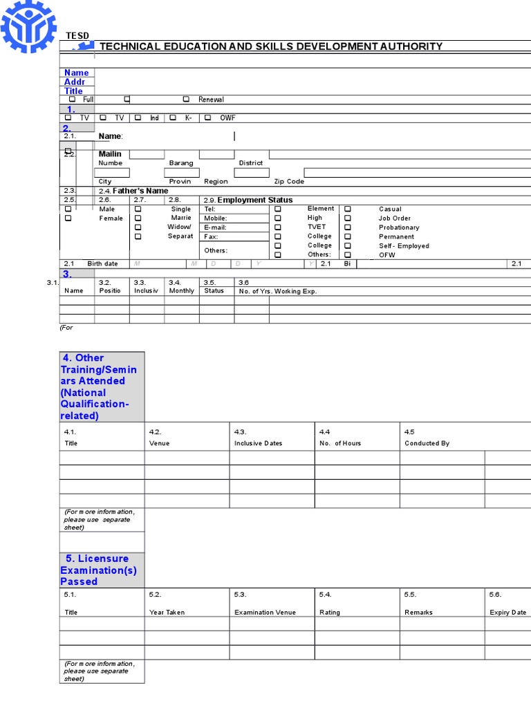 NCIII-Application Form (4) .Odt | PDF | Business