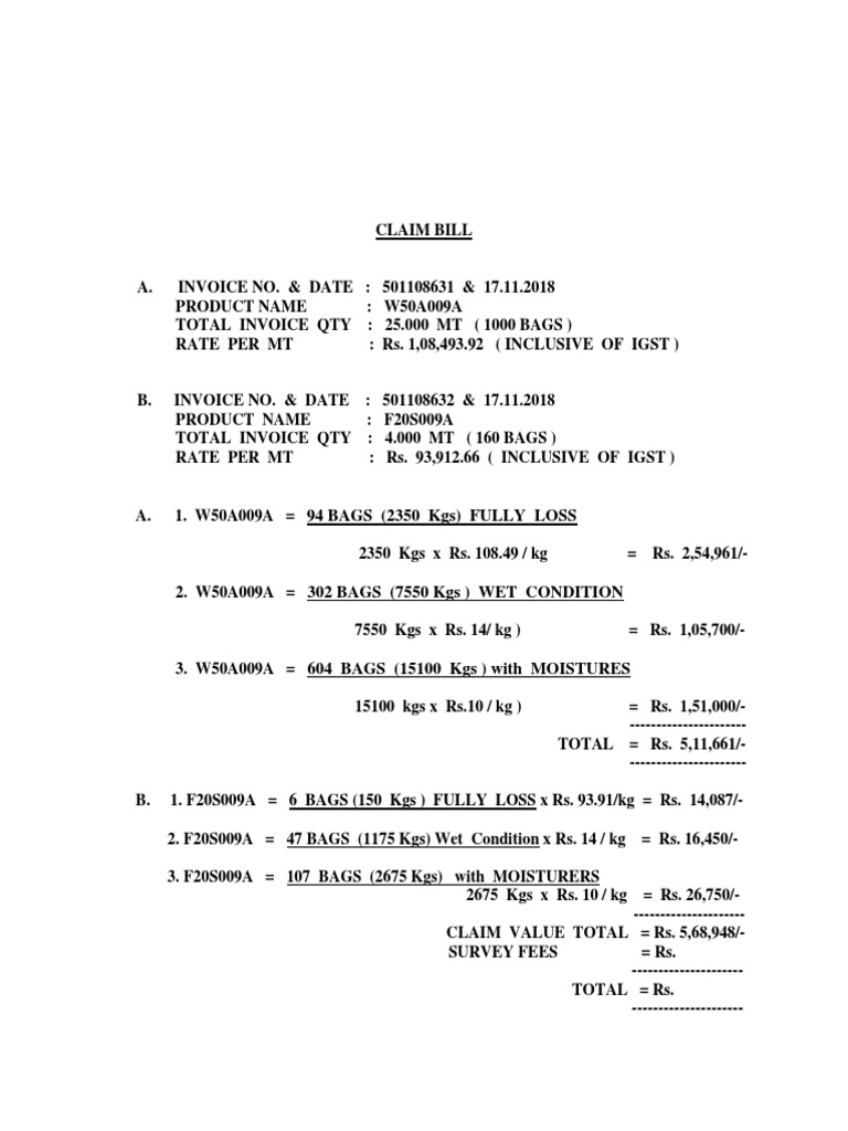 Claim Bill | PDF | Nature | Business