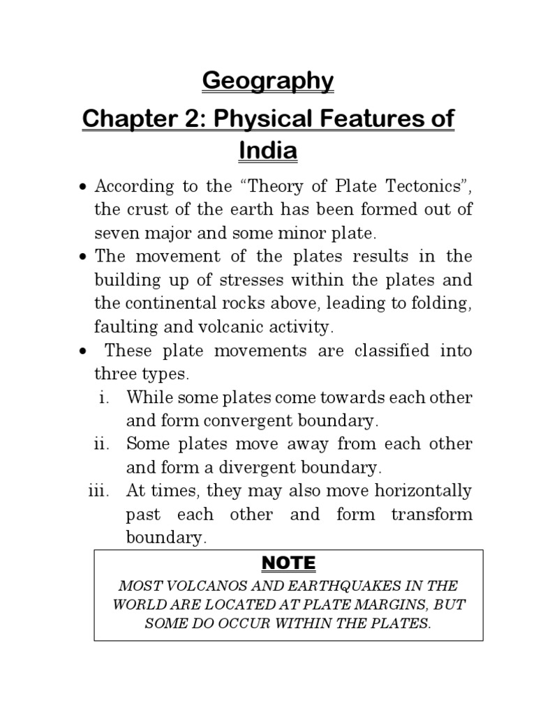 Geography Chapter 2: Physical Features of India | PDF