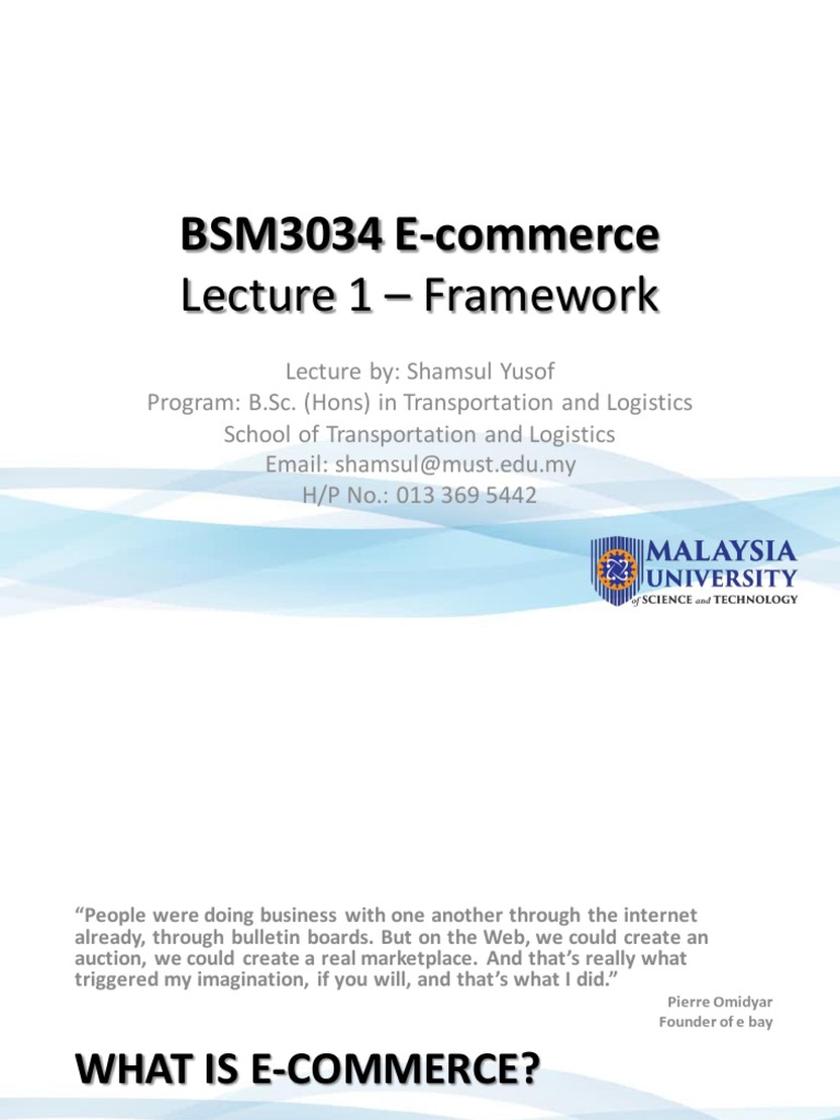 L1 - E-Commerce Framework | PDF | E Commerce | Retail