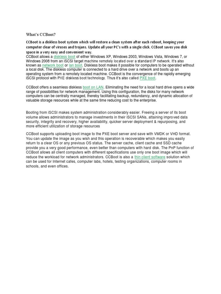 A Guide to CCBoot: A Diskless Boot System for Easy System Administration and Maintenance | PDF ...